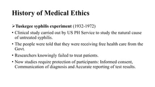 1. MEDICAL ETHICS including principals and theories of medical ethics ...