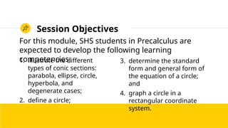 INTRODUCTION TO CONIC SECTIONS AND CIRCLE. | PPTX