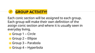 INTRODUCTION TO CONIC SECTIONS AND CIRCLE. | PPTX