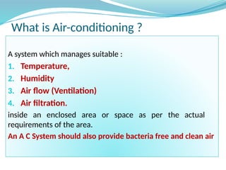 Air Conditioning Systems & Tonnage Calculation Overview | PPTX