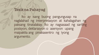 Pamamaraan ng Pagsulat ng Tesis na Pahayag | PDF