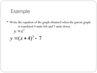 parent functions and transformations.ppt
