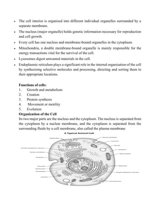 BASIC ELEMENTS OF HUMAN BODY 9 Cell – Cell Structure and organelles ...