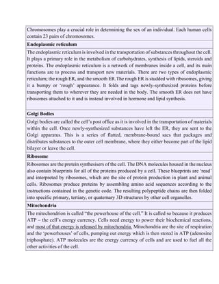 BASIC ELEMENTS OF HUMAN BODY 9 Cell – Cell Structure and organelles ...