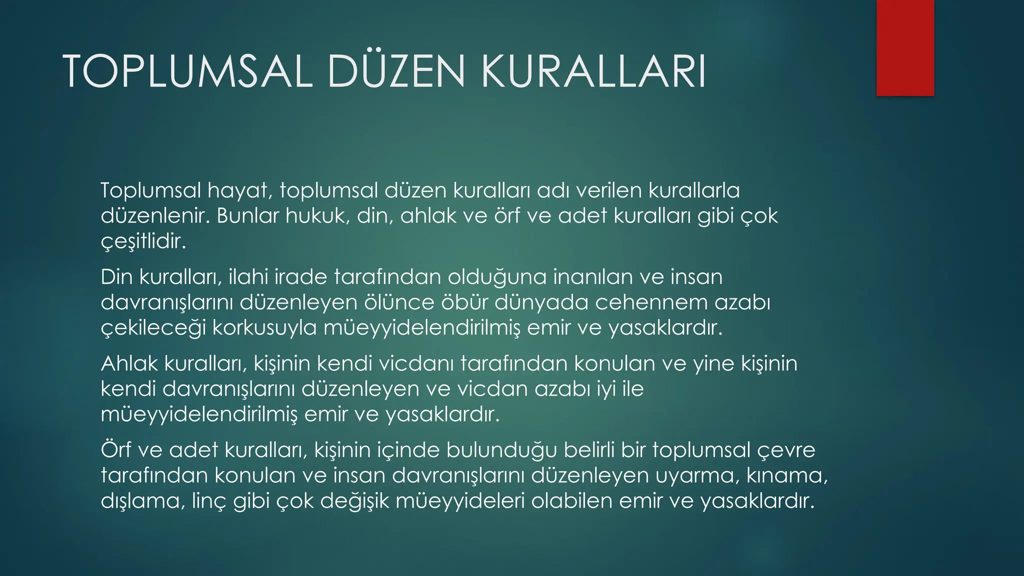 HUKUKUN BİLGİ KAYNAKLARI VE TOPLUMSAL DÜZEN KURALLARI | PPTX