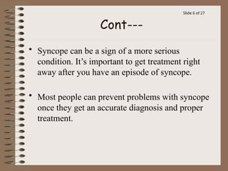 Syncope. Medical students Medical students | PPTX