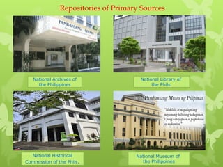 Repositories of Primary Sources, importance and Contributions.ppt