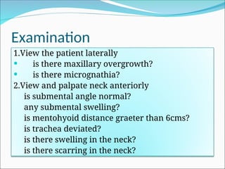 1.AIRWAY ASSESSMENT LOOK, LISTEN, FEEL: Mallampati, LEMON, neck ...