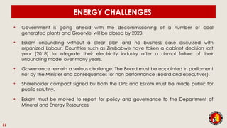 Presentation on opportunities and challenges in the mining and energy ...