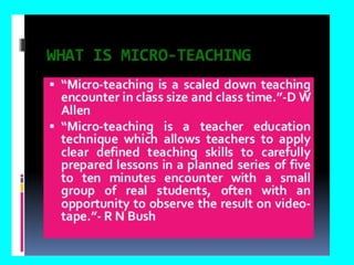 Learning and Teaching procedure micro teaching | PPT