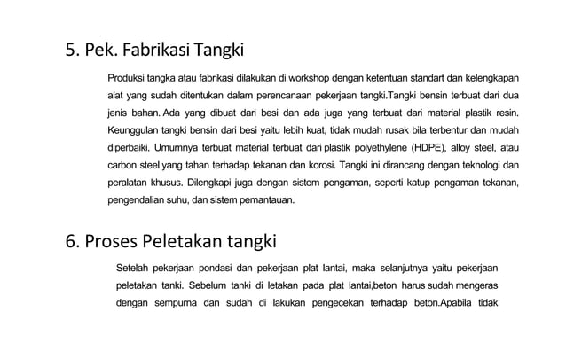 1.PEP PEMBUATAN TANGKI SPBU Sebagai Acuan Pekerjaan Pondasi Dan Pemasangan Tangki | PDF
