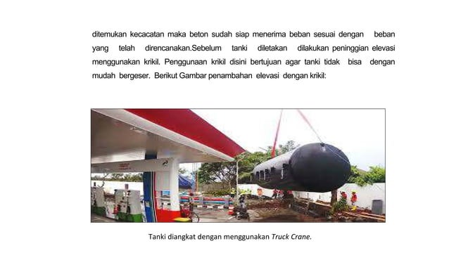 1.PEP PEMBUATAN TANGKI SPBU Sebagai Acuan Pekerjaan Pondasi Dan Pemasangan Tangki | PDF