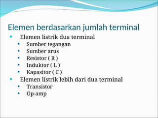 1. Konsep Dasar Rangkaian listrik dan tergangan | PPT