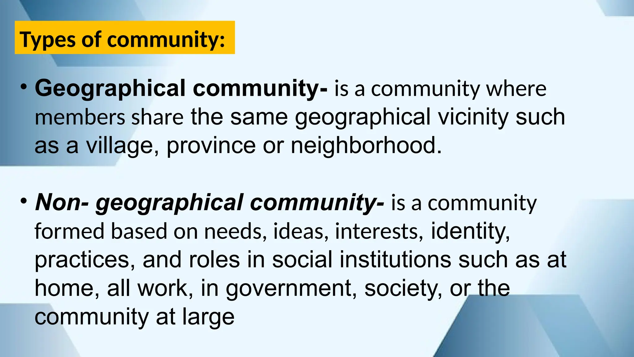 1. (Community Engagement Camaraderie and Citizenship) The Community We ...