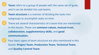 TEAM STRUCTURE AND DYNAMIC FOR ICTS.pptx