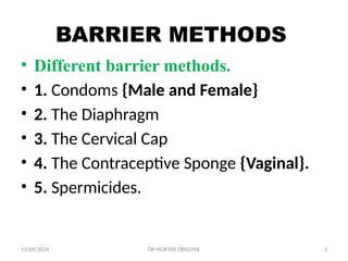 Family Planning Barrier Methods for women and men.pptx