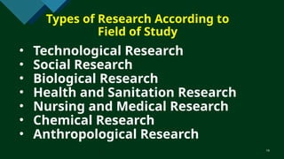 Definition, Purpose and Types of Research | PPTX