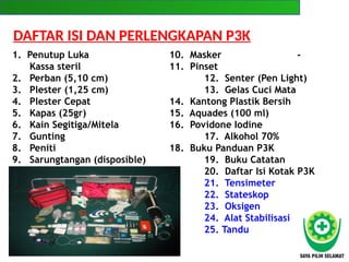 Dasar-dasar Pertolongan Pertama Pada Kecelakaan Kerja dan anatomi | PPTX