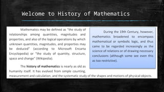 Random History of Mathematics chuchuness | PPTX