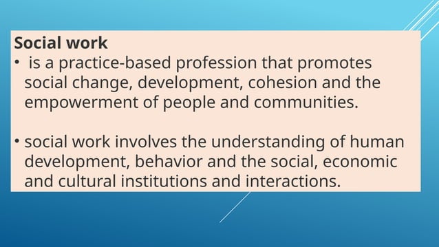 Appiled Social Sciences (Goals and Scope of Social Work ) | PPT