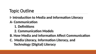 Introduction to MIL (Part 1)- Communication, Media, Information, and ...