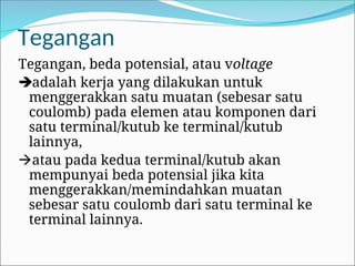 Konsep Dasar Rangkaian Listrik sederhana | PPT