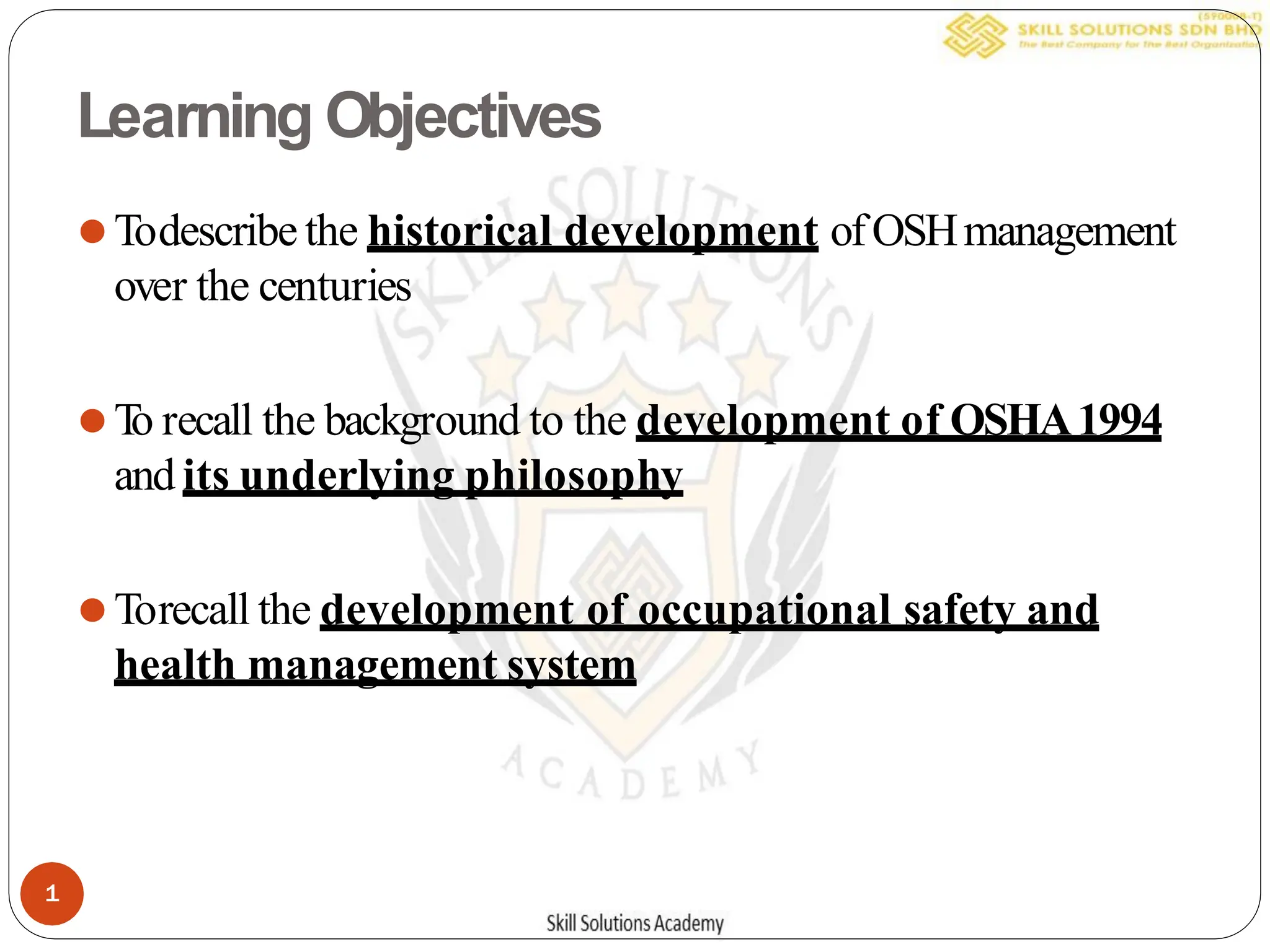 Historical Perspective in Occupational Safety and Health. The evolution ...