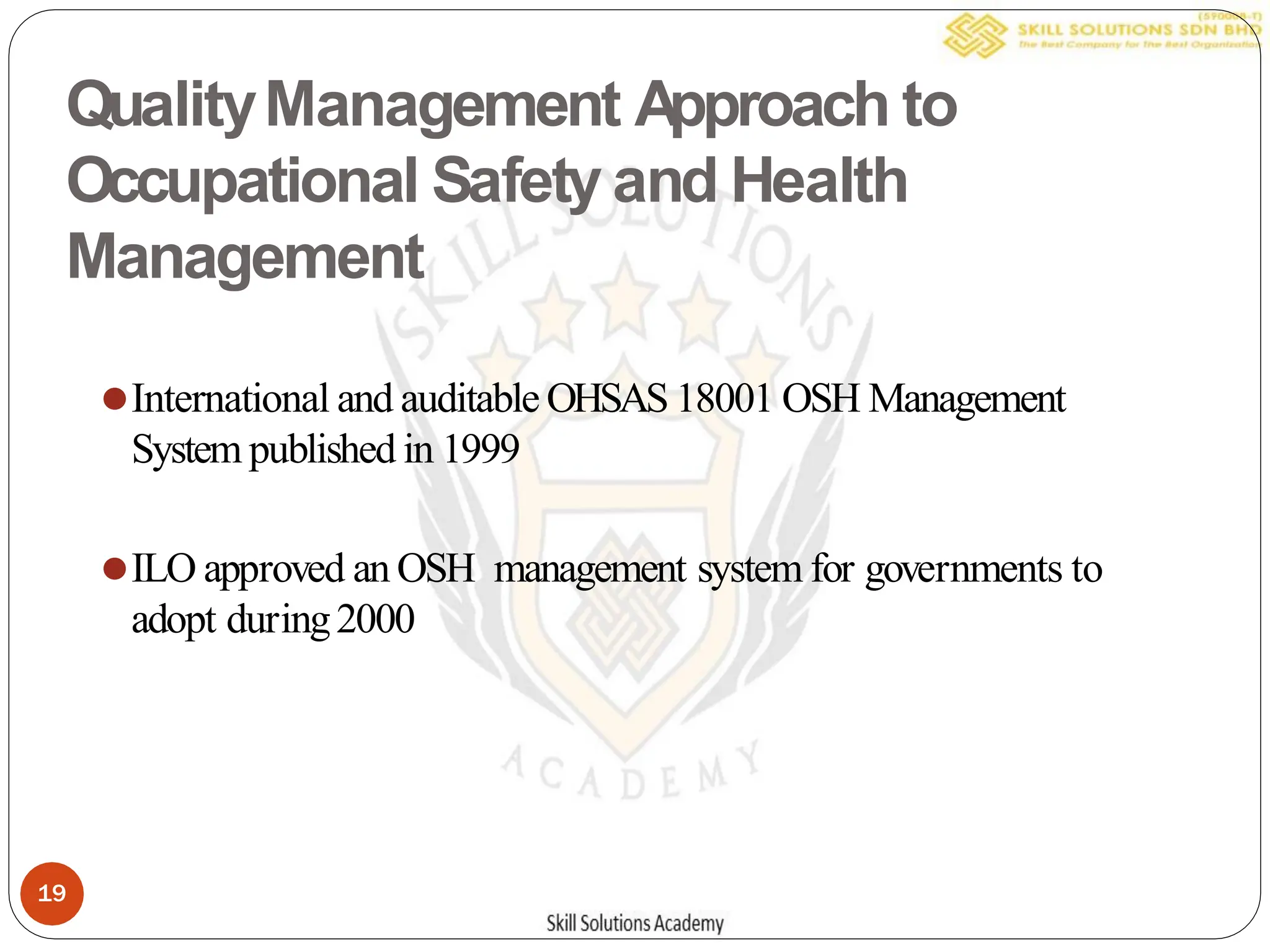 Historical Perspective in Occupational Safety and Health. The evolution ...
