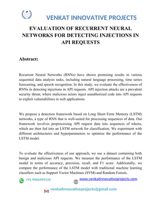 1.EVALUATION OF RECURRENT NEURAL NETWORKS FOR DETECTING INJECTIONS IN API REQUESTS.docx