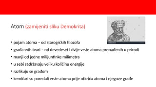 Građa atoma koja opisuje proton elektron i neutron.pptx