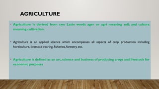 Introduction to Agriculture, intro to agronomy and what is a crop and ...
