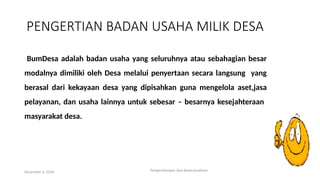 TATA KELOLA BUMDESA yang efektif dan sesuai | PPTX