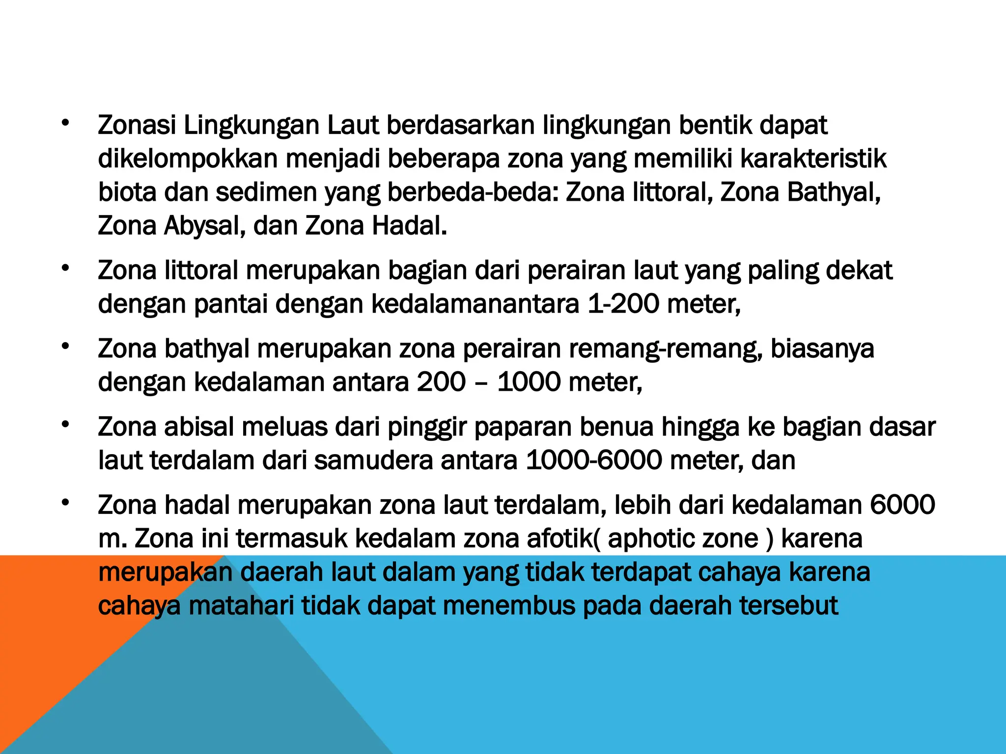 ZONASI LAUT (materi biologi laut) prodi biologipptx | PPTX