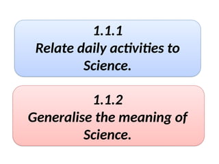 Science chapter 1.1 Science is Part of Daily Life | PPTX
