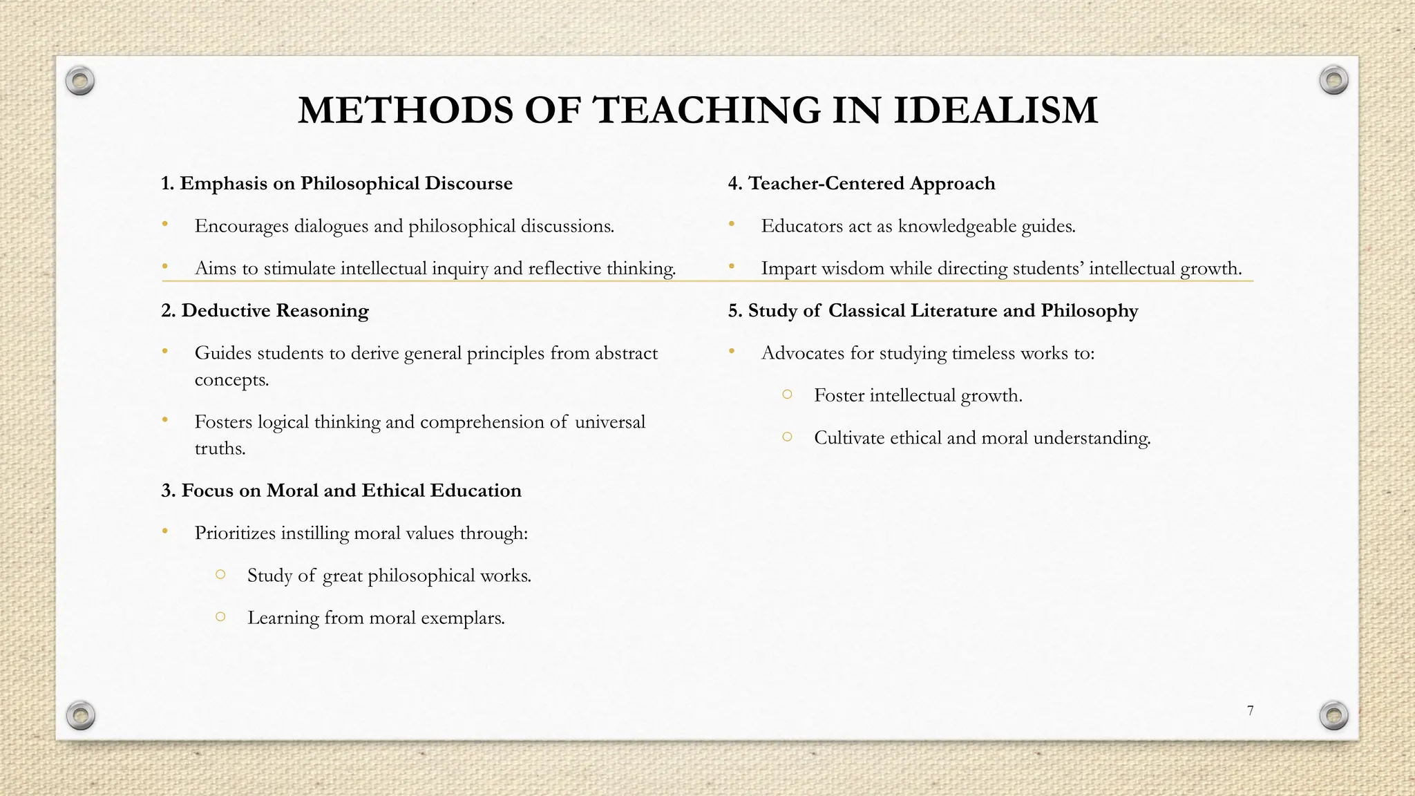 1. Schools of Thought in Philosophy of Education-Idealism | PPT