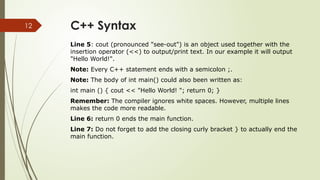 Introduction to c++ programming language | PPT