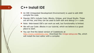 Introduction to c++ programming language | PPT