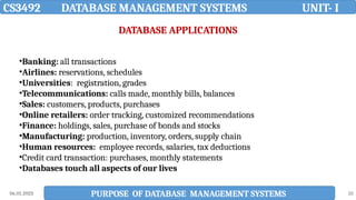 Purpose of Data Base Managementt Systems | PPTX