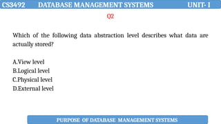 Views of Data and Models in data base management | PPTX