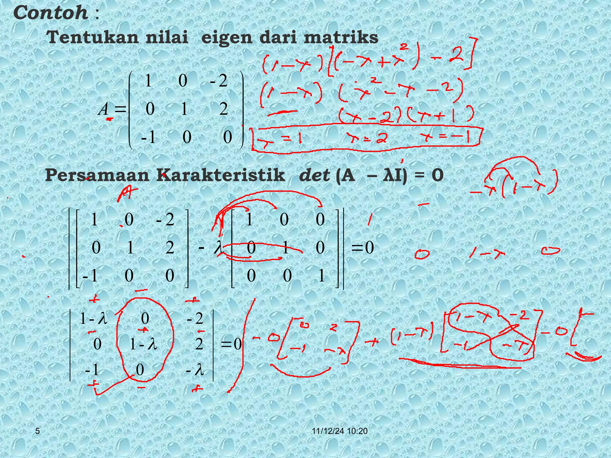 Nilai Eigen dan Vektor Eigen pada matriks | PPT