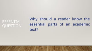 EAPP PRESENTATION ON STRUCTURE OF ACADEMIC TEXT | PPTX