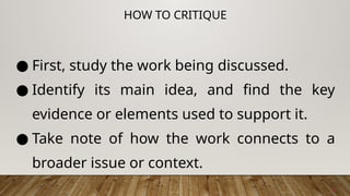 EAPP Q2 TOPIC ON FEATURES AND STRUCTURE OF A CRITIQUE PAPER | PPTX