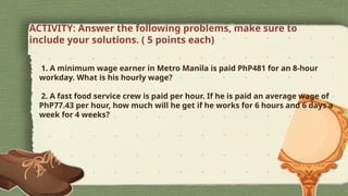 1. SALARIES AND WAGES FOR GRADE 11 STUDENTS | PPTX