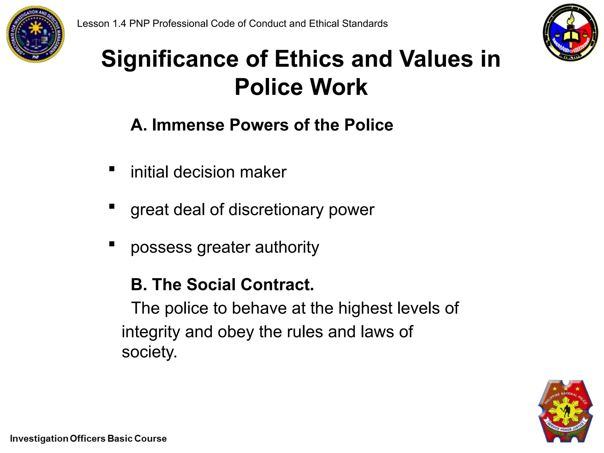 PNP Professional Code of Conduct and Ethical Standards | PPTX