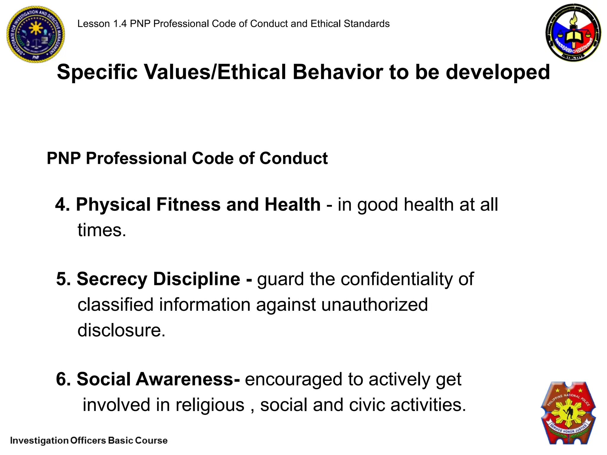 PNP Professional Code of Conduct and Ethical Standards | PPTX