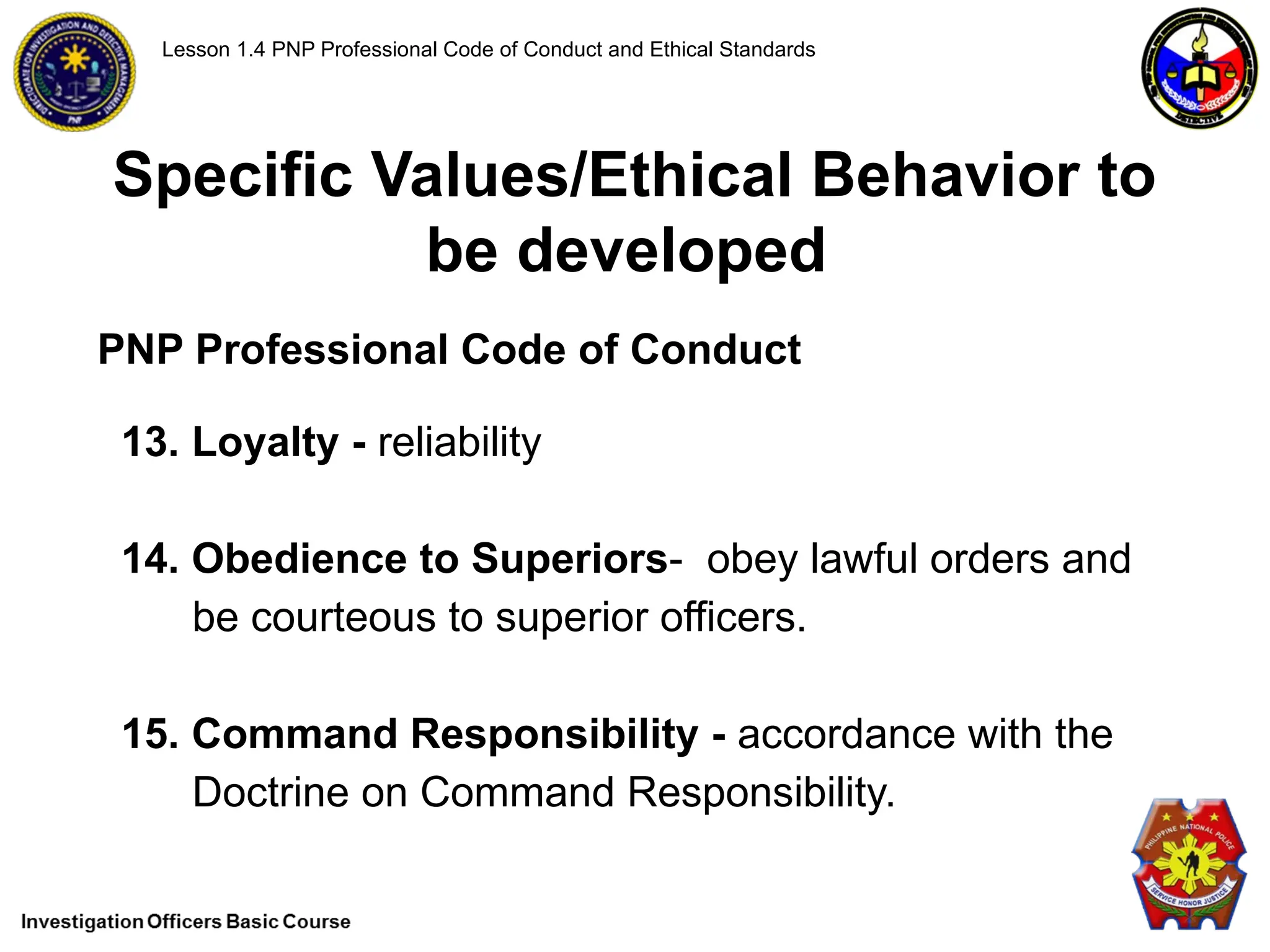 PNP Professional Code of Conduct and Ethical Standards | PPTX