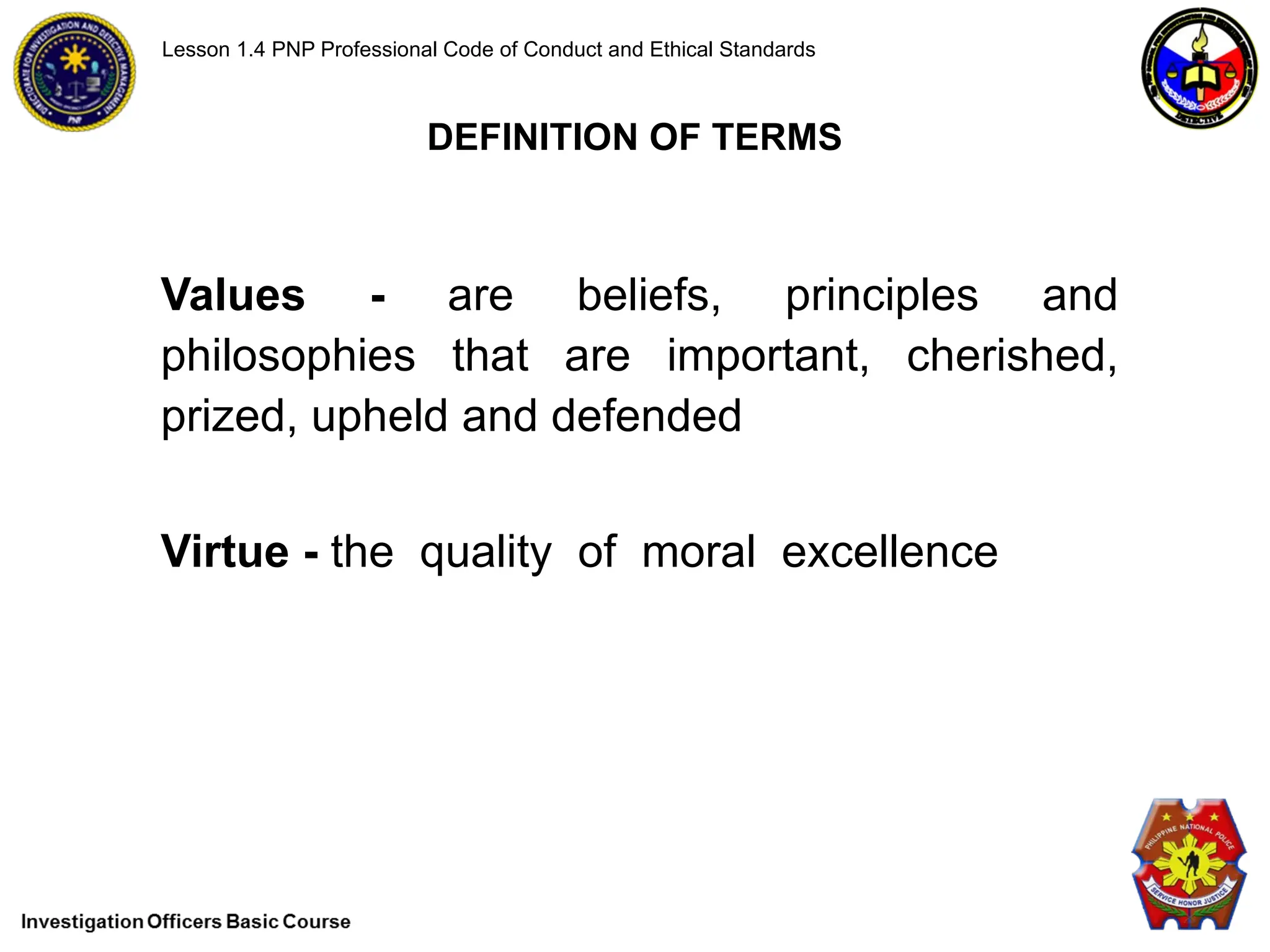 PNP Professional Code of Conduct and Ethical Standards | PPTX