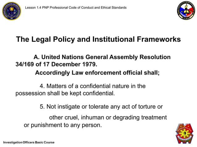 PNP Professional Code of Conduct and Ethical Standards | PPTX