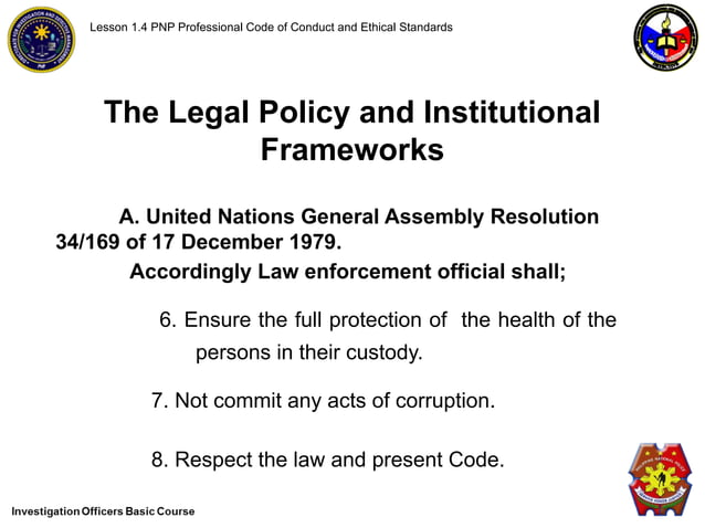 PNP Professional Code of Conduct and Ethical Standards | PPTX