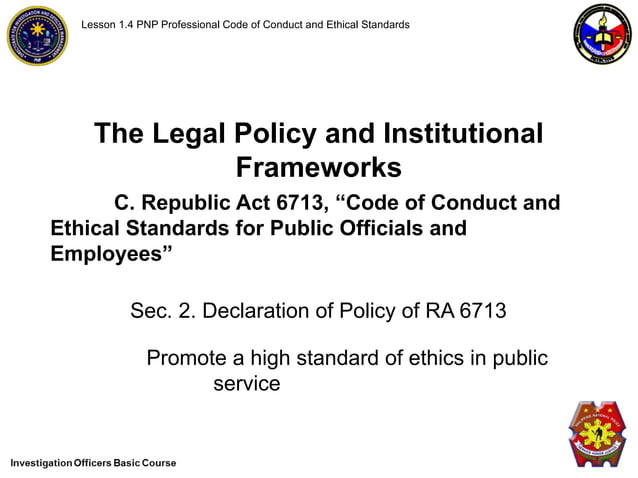 PNP Professional Code of Conduct and Ethical Standards | PPTX